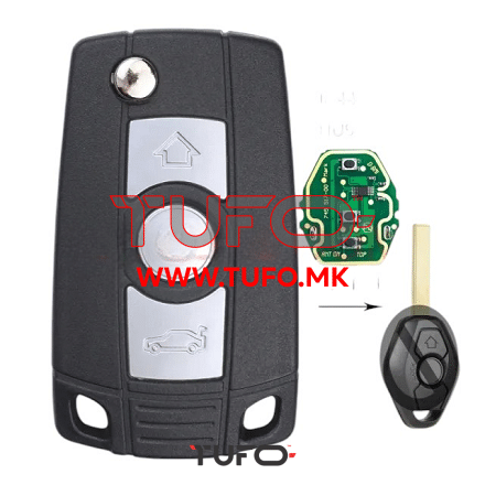 Modified Flip Remote Key 3 Button 315MHz / 434MHz ID44 Chip for BMW 3 5 ...